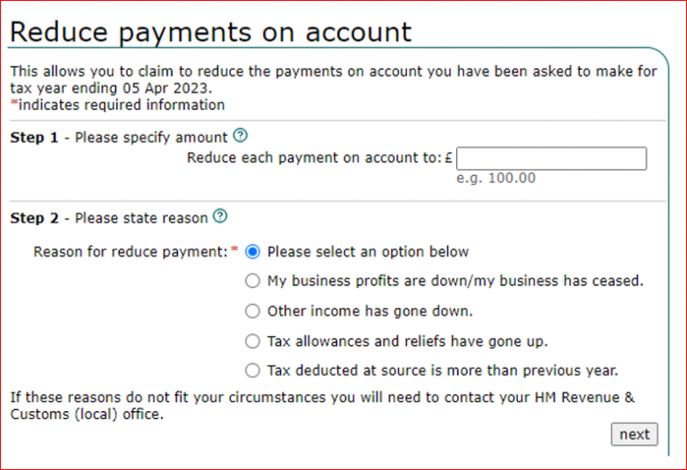 How To Reduce Payments On Account - Gatwick Accountant